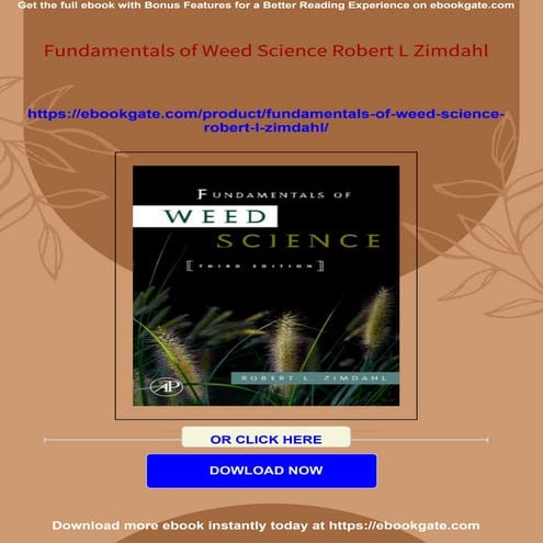 Fundamentals of Weed Science Robert L Zimdahl | PDF