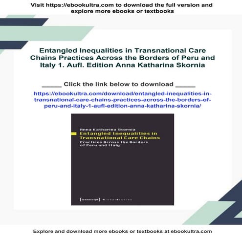 Entangled Inequalities in Transnational Care Chains Practices Across ...