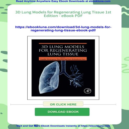 3D Lung Models for Regenerating Lung Tissue 1st Edition - eBook PDF | PDF