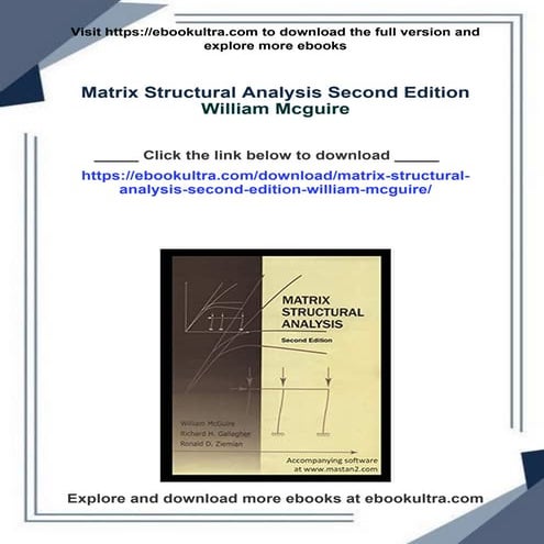 Matrix Structural Analysis Second Edition William Mcguire | PDF