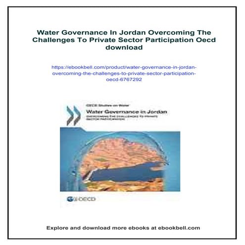 Water Governance In Jordan Overcoming The Challenges To Private Sector ...
