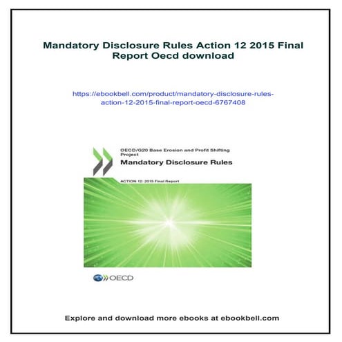 Mandatory Disclosure Rules Action 12 2015 Final Report Oecd | PDF