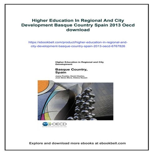 Higher Education In Regional And City Development Basque Country Spain ...