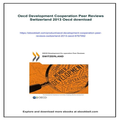 Oecd Development Cooperation Peer Reviews Switzerland 2013 Oecd | PDF