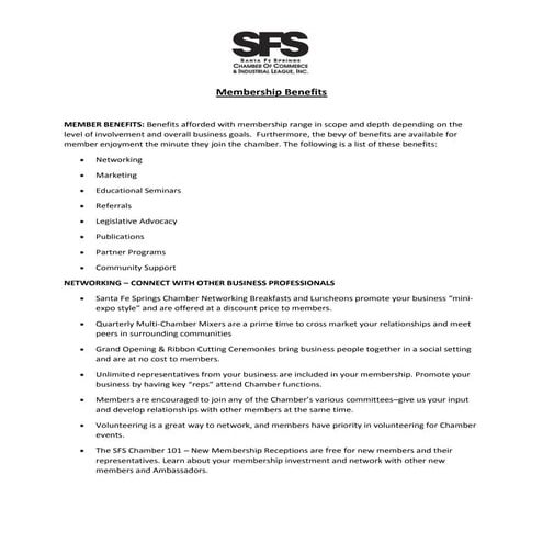 Membership Benefits - NEW | PDF