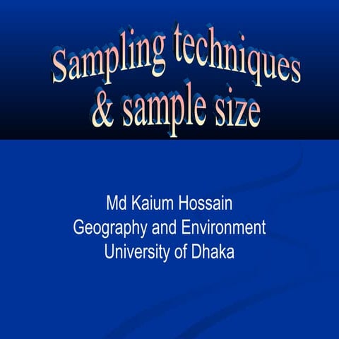 Sample and sample Techniques | PPT