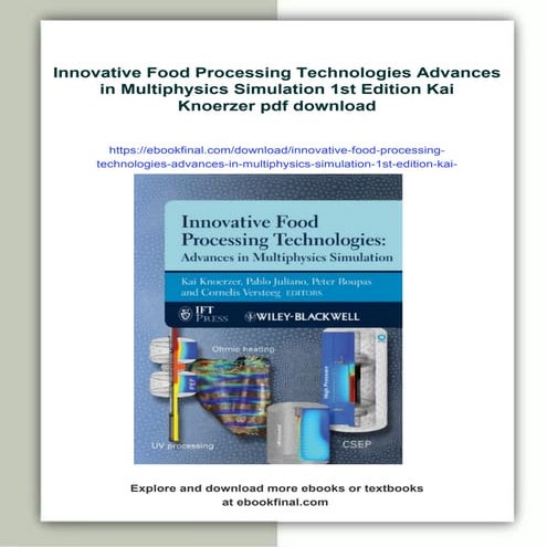 Innovative Food Processing Technologies Advances in Multiphysics ...