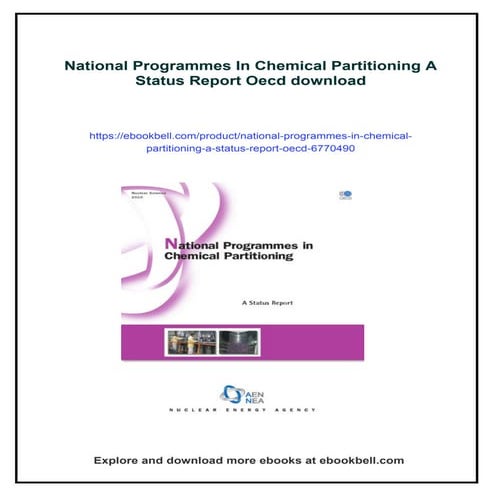 National Programmes In Chemical Partitioning A Status Report Oecd | PDF