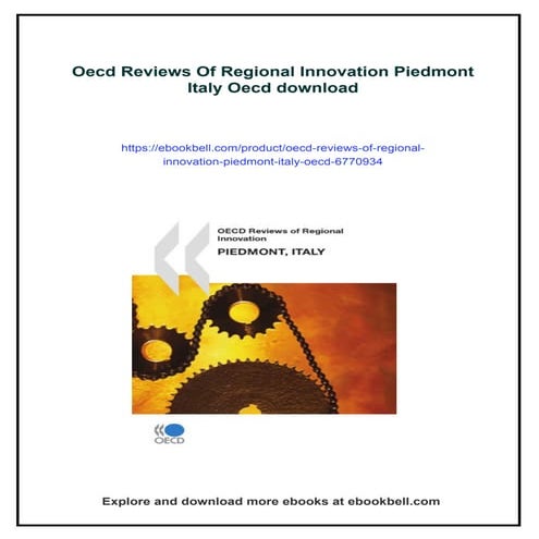 Oecd Reviews Of Regional Innovation Piedmont Italy Oecd | PDF