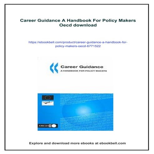 Career Guidance A Handbook For Policy Makers Oecd | PDF