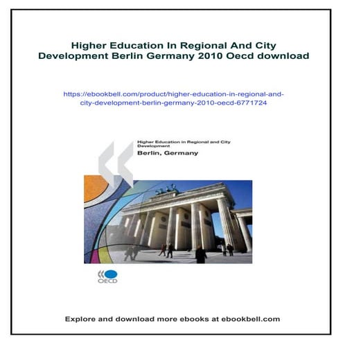 Higher Education In Regional And City Development Berlin Germany 2010 ...