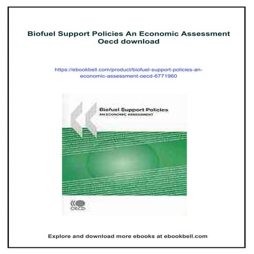 Biofuel Support Policies An Economic Assessment Oecd | PDF