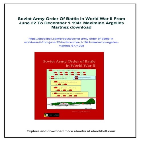 Soviet Army Order Of Battle In World War Ii From June 22 To December 1 ...