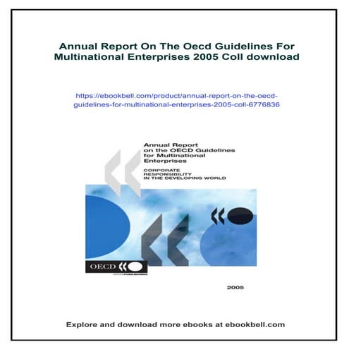 Annual Report On The Oecd Guidelines For Multinational Enterprises 2005 ...