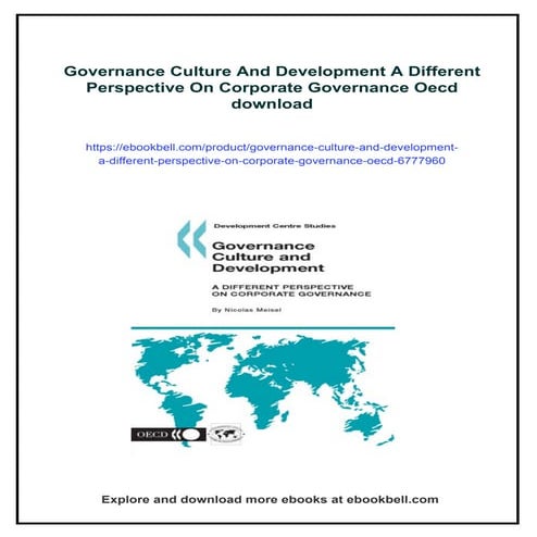 Governance Culture And Development A Different Perspective On Corporate ...