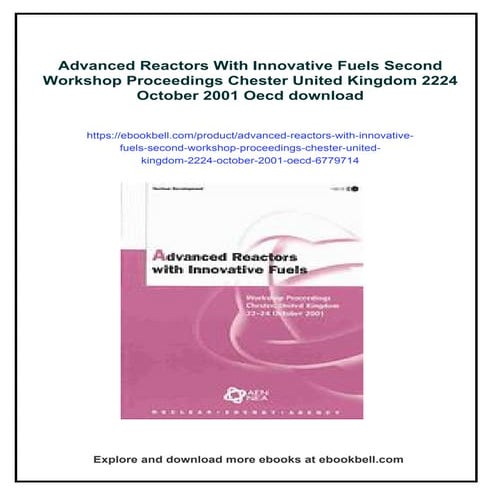 Advanced Reactors With Innovative Fuels Second Workshop Proceedings ...