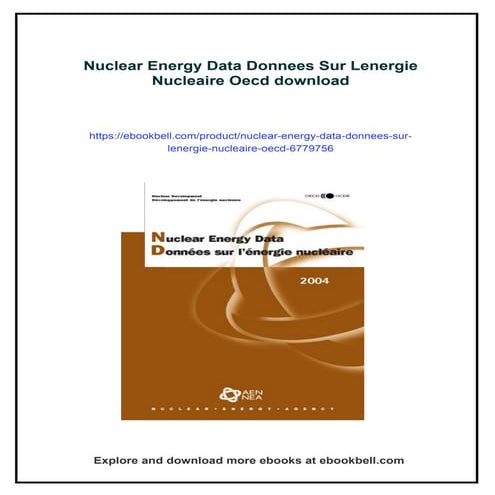 Nuclear Energy Data Donnees Sur Lenergie Nucleaire Oecd | PDF