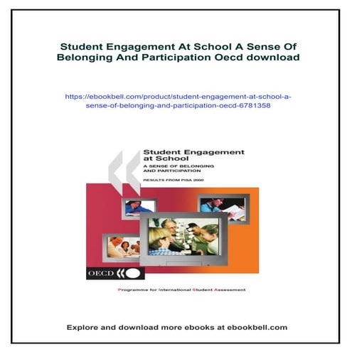 Student Engagement At School A Sense Of Belonging And Participation ...