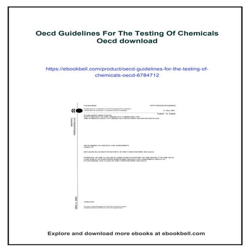 Oecd Guidelines For The Testing Of Chemicals Oecd | PDF