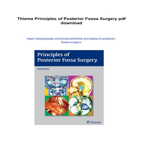 Thieme Principles of Posterior Fossa Surgery | PDF