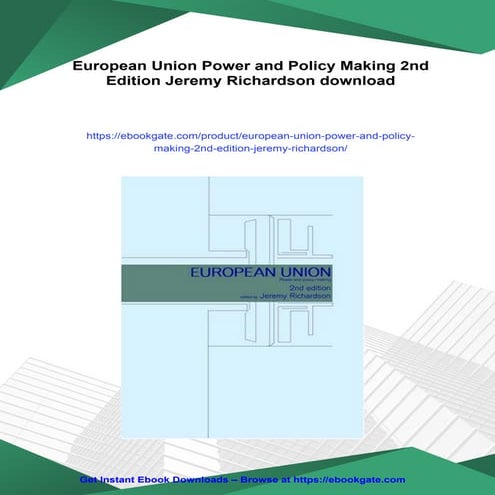 European Union Power and Policy Making 2nd Edition Jeremy Richardson | PDF