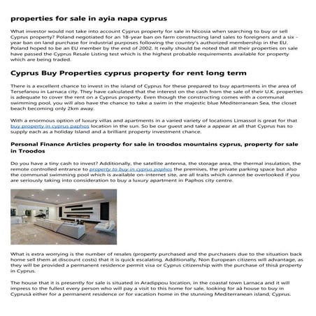 The Most Innovative Things Happening With property for sale in cyprus ayia napa | PDF