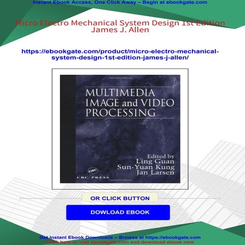 Micro Electro Mechanical System Design 1st Edition James J. Allen | PDF