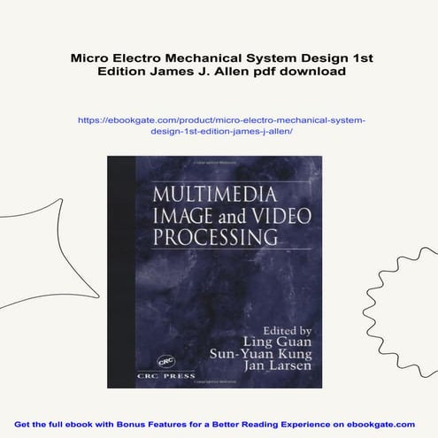 Micro Electro Mechanical System Design 1st Edition James J. Allen | PDF