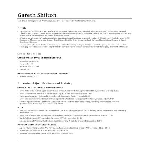 Gareth CV | DOCX
