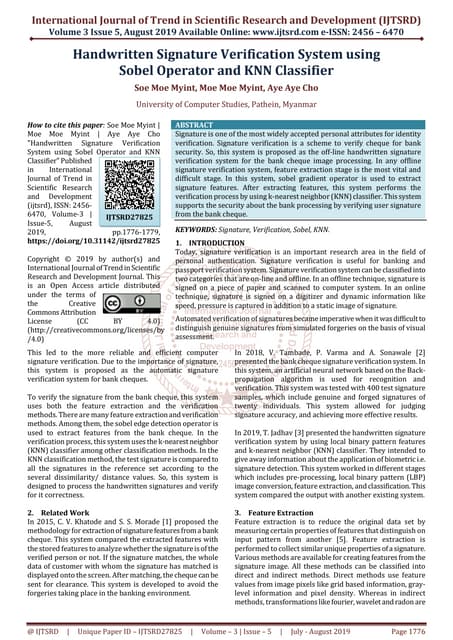 Handwritten Signature Verification System Using Sobel Operator And Knn