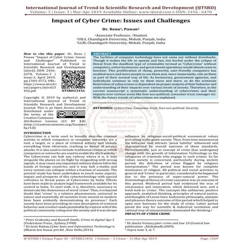 Impact of Cyber Crime Issues and Challenges | PDF