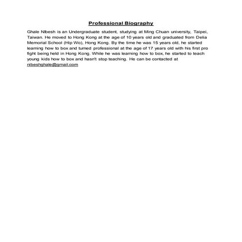 professonal bio | DOCX