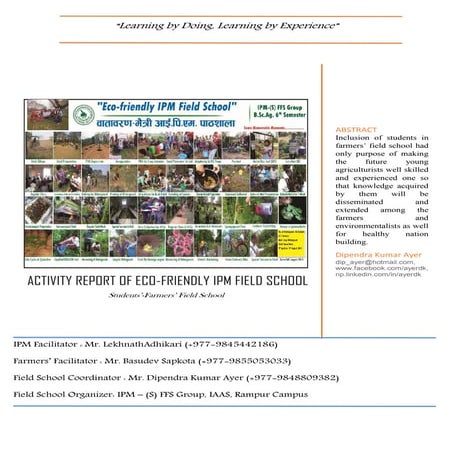 Activity Report of Ecofriendly IPM Field School_Rampur Campus | PDF ...