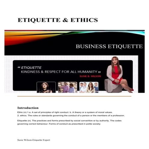 BUSINESS ETIQUETTE REPORT | PDF