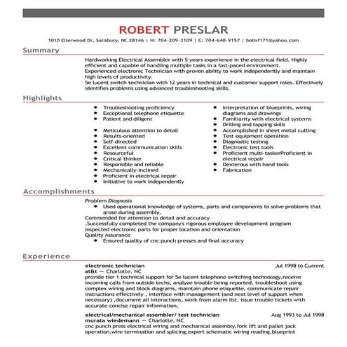 robert preslar Resume 1 | PDF