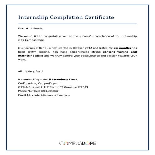 Amit Amola_Completion | PDF