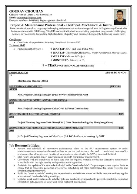 Nitinkumar CV. ( Instrument Supervisor) | PDF