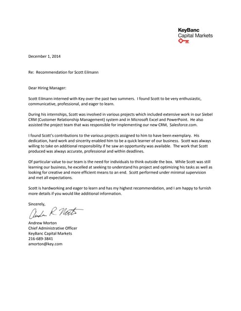 Recommendation Letter angela | DOC | Business | Business and Finance