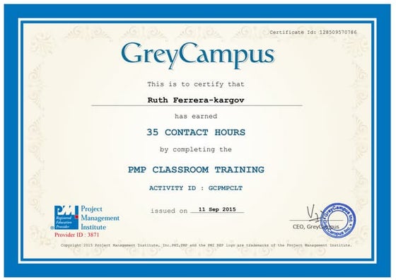 PMP certificate pdu | PPT