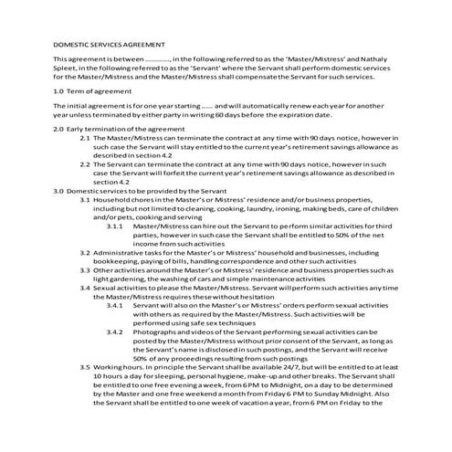DOMESTIC SERVICES AGREEMENT | PDF