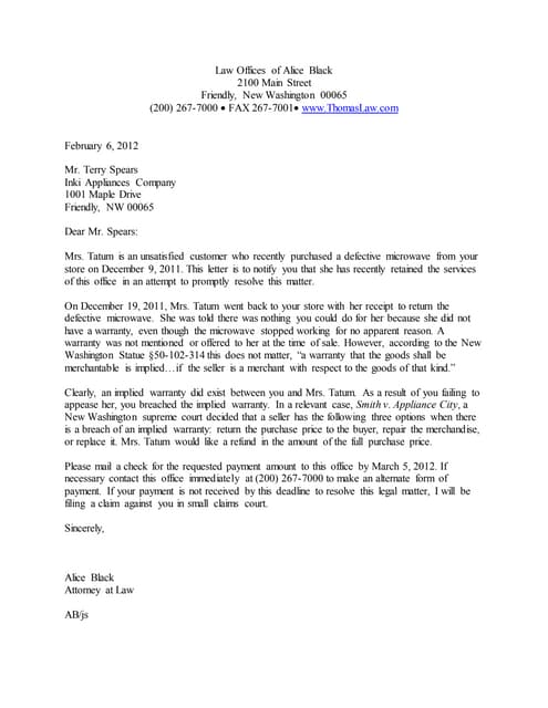 Sample notice of retainer letter | PDF