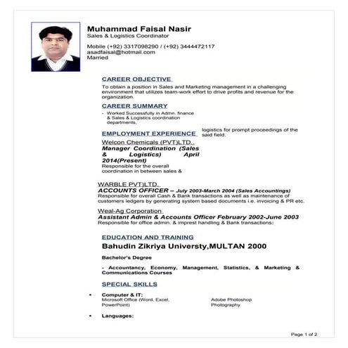 CV Faisal Nasir Updated (2) | DOC