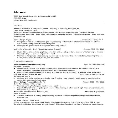 johnwestresume | PDF