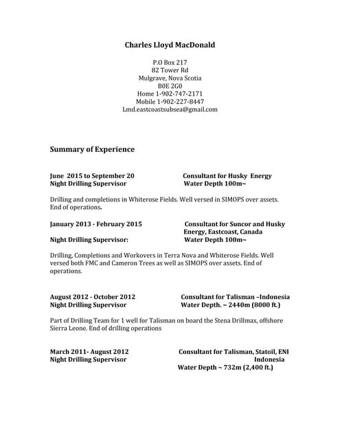 Lloyd Macdonald presentations