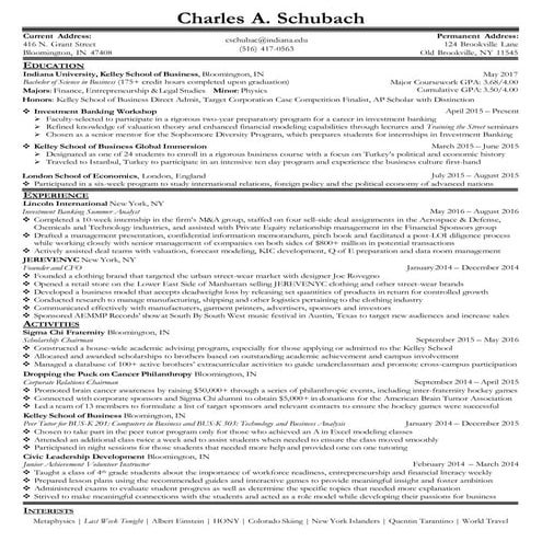 Resume of Charles Schubach | PDF