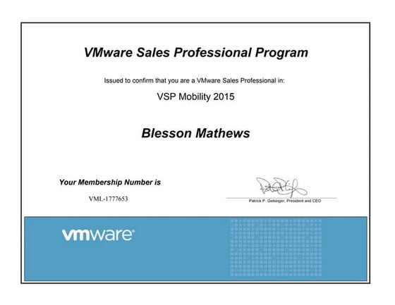VMWARE-Sales-Certificate-Testing & development | PPT