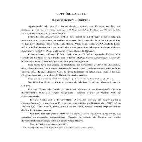 CURRICULO_DANILO_2016 | PDF | Download Gratuito