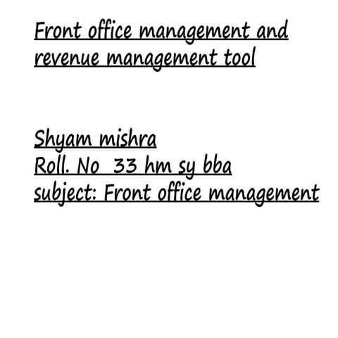 33 Front office management and revenue management tool.pptx