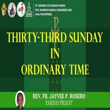 33rd Sunday in Ordinary Time SDGP MP3 (Afternoon) .pptx