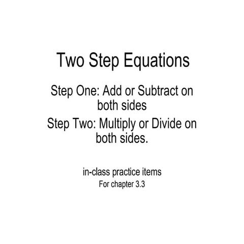 3 3two Step Equations | PPT